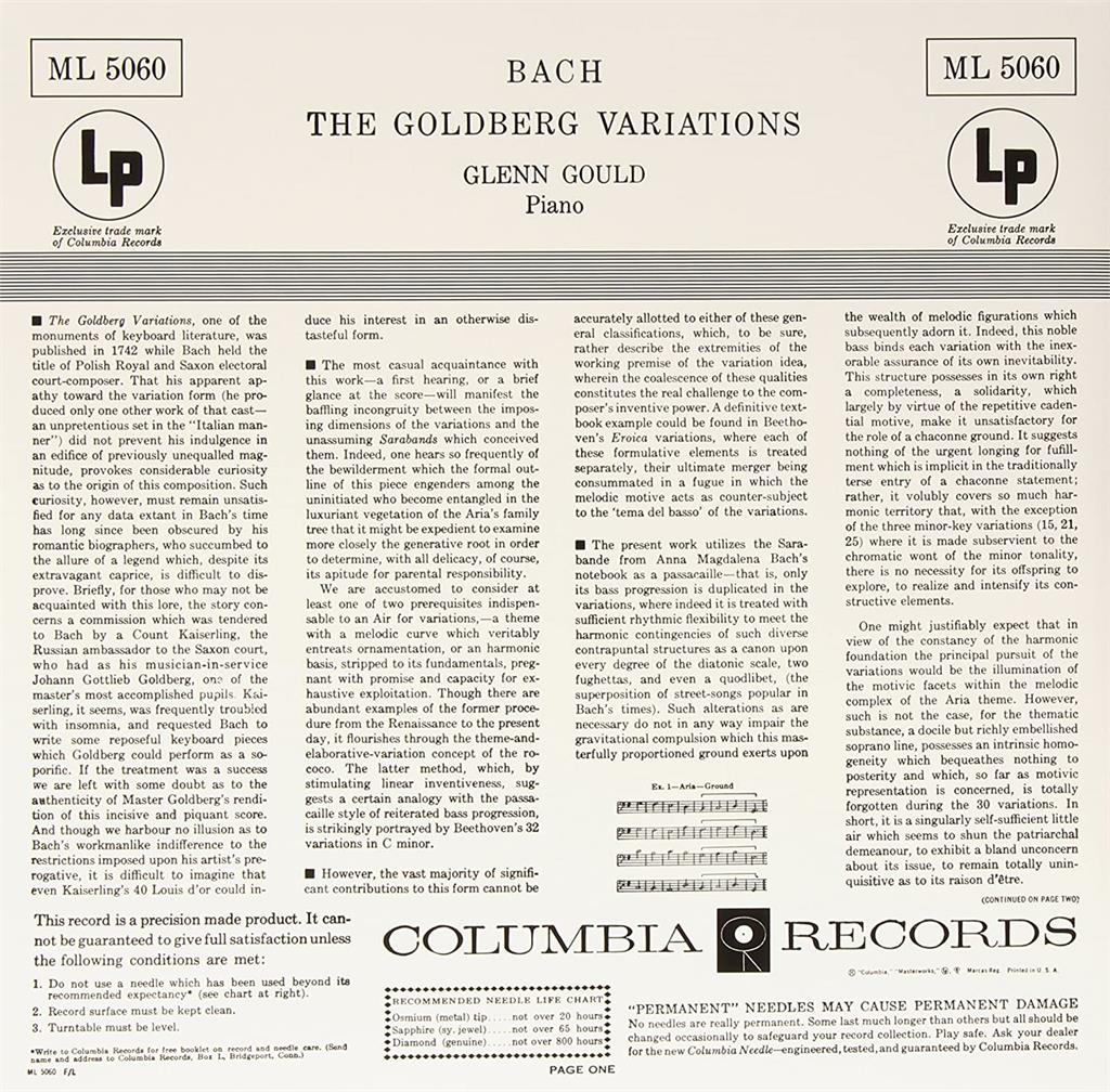 Glenn Gould Bach: Goldberg Variations (1955) (LP) - bigdipper